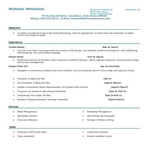 Whitelock resume good copy (word) | DOCX