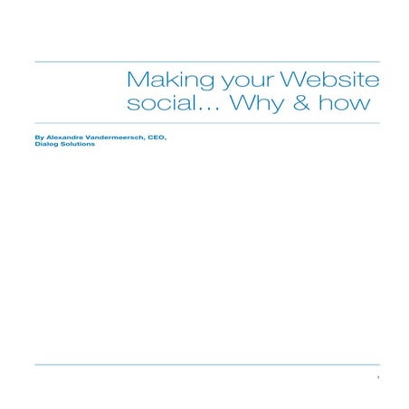 Making your web site social..why & how | PDF