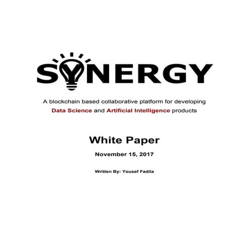 Synergy Platform Whitepaper alpha | PDF | Databases | Computer Software and Applications