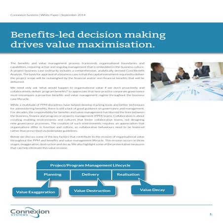 Benefits-led decision making drives value maximisation white paper | PDF