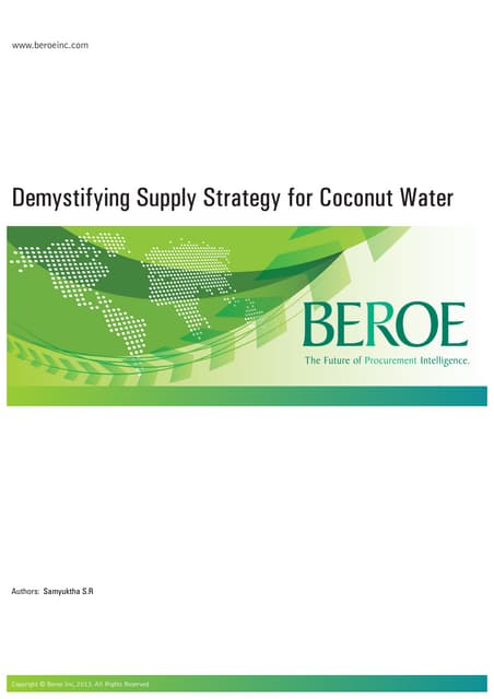 The Coconut Global Value Chain | PDF