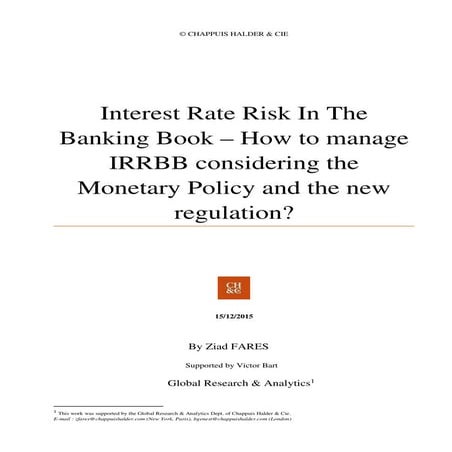 How to manage Interest Rate Risk in the Banking Book considering the ...