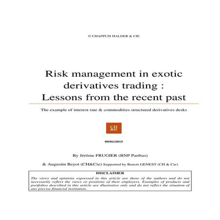 Risk management in exotic derivatives trading | PDF