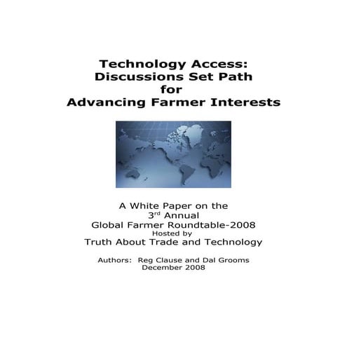 White Paper – Technology Access: Discussions Set Path for Advancing Farmer Interests | DOC