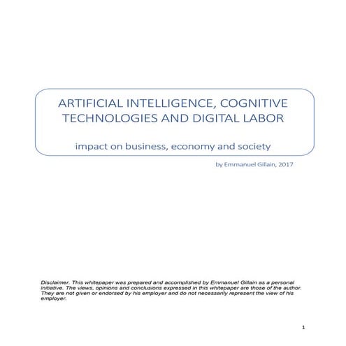 ARTIFICIAL INTELLIGENCE, COGNITIVE TECHNOLOGIES AND DIGITAL LABOR | PDF ...