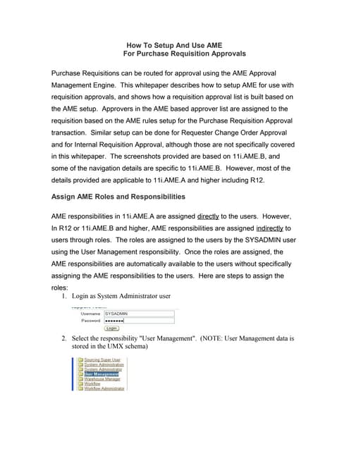 Oracle Applications - R12 Approvals Management Engine - AME Training | PPT