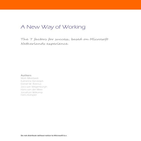White Paper A New Way Of Working Microsoft Netherlands External[1] | PDF