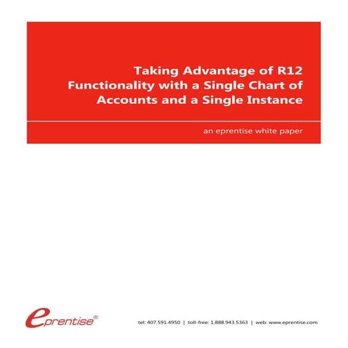 Taking Advantage Of R12 Functionality With A Single Chart Of Accounts