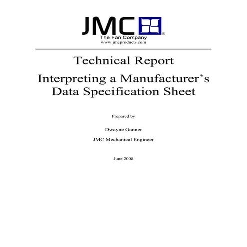Interpreting Manufacturer's Data Specification Sheet | PDF