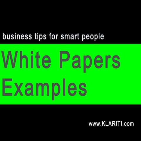 B2B White Papers Examples | PPT