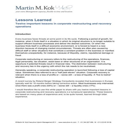 White Paper Lessons Learned Uk | PDF