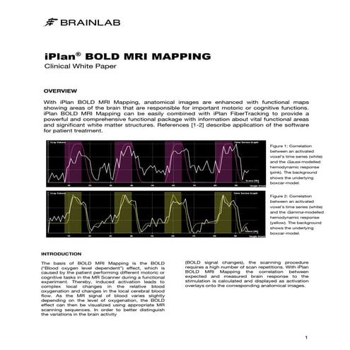 iPlan BOLD MRI Mapping Clinical White Paper | PDF
