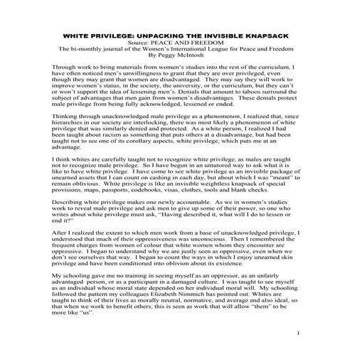 White Privilege | PDF
