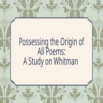 Walt whitman | PPTX