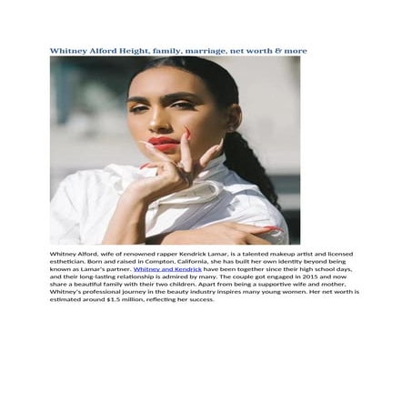 Whitney Alford Height with Details on Family, Marriage & Career | DOCX