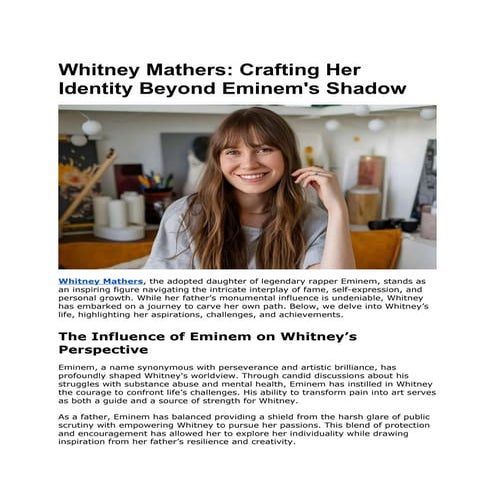 Eminem Daughter Whitney Mathers Who Is Eminem's Daughter Hailie Jade