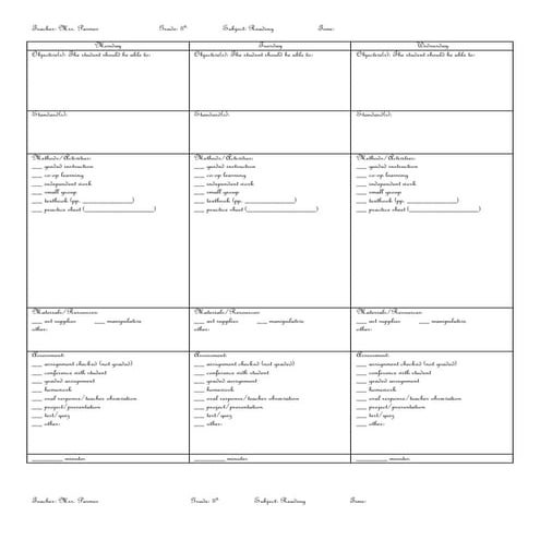 Lesson plan template (creation) | PDF