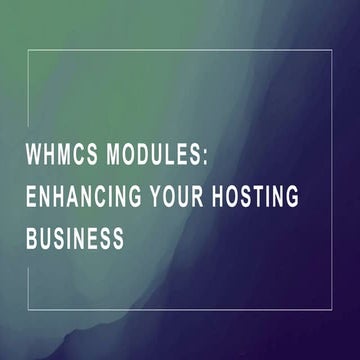 WHMCS Modules | PPTX