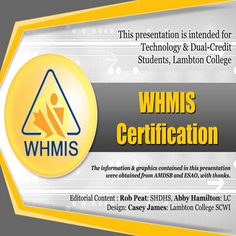 Whmis Presentation 2011 Rev | PPT