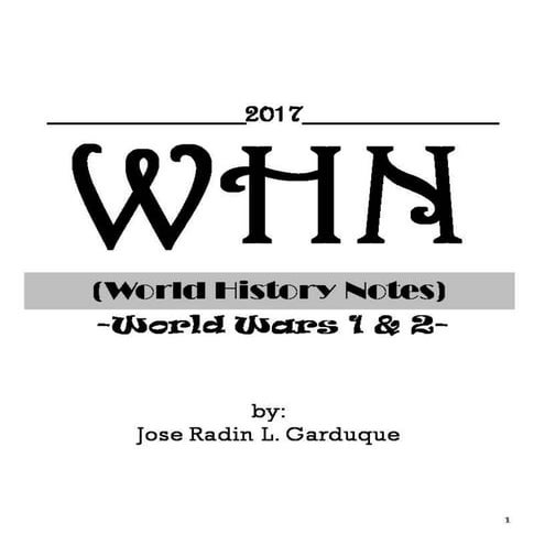 World Wars 1 & 2 | PPT