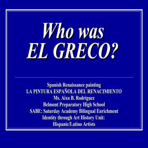 Who Was El Greco | PPT