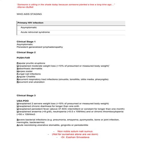 Who aids hiv staging easy | PDF