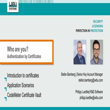 Who are you? Authentication by certificates | PPT