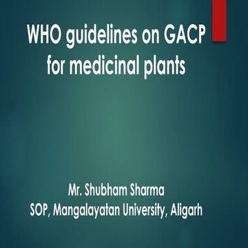 WHO GACP Guidelines given by Regulatory body.pptx