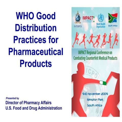 WHO Good Distribution Practices for Pharmaceutical Products | PPT