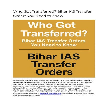 Who Got Transferred? Bihar IAS Transfer Orders You Need to Know.pdf