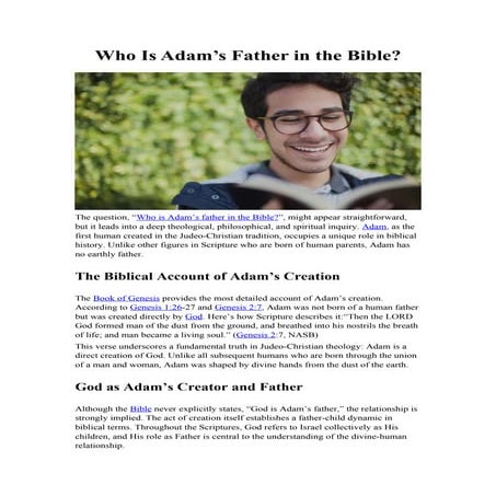 Who Is Adam’s Father in the Bible .docx