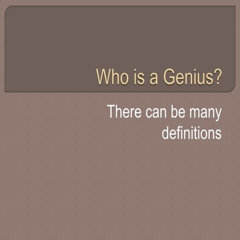 Who is a genius | PPTX