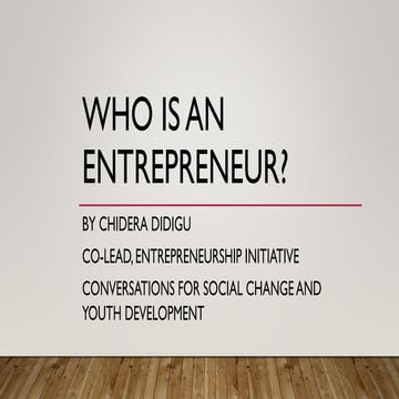 Introduction to Entrepreneurship | PPT