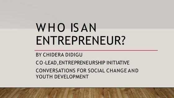 Introduction to Entrepreneurship | PPT