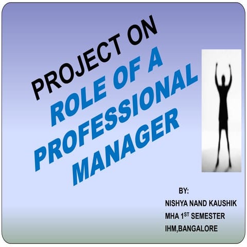Who is a professional manager | PPTX