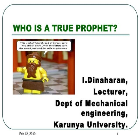 Who Is A True Prophet | PPT