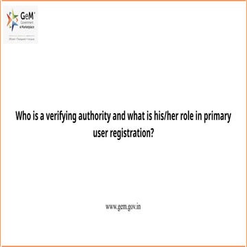Who is a verifying authority and what is hisher role in primary user ...