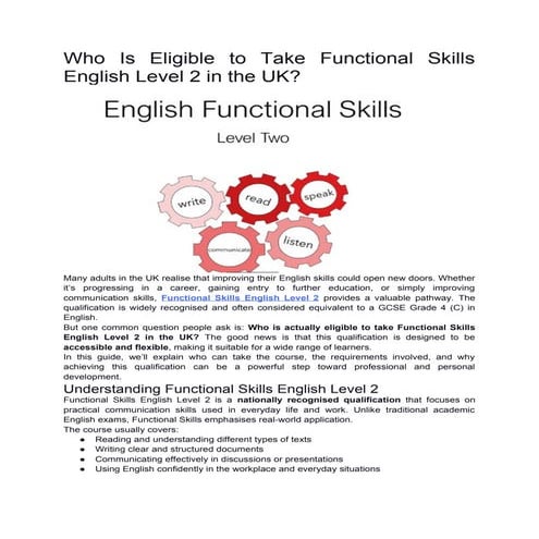 Functional skills pp | PPTX