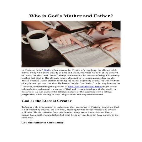 Who is God’s Mother and Father You Should Know.docx