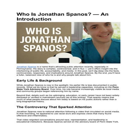 Who Is Jonathan Spanos ggredfbdbdgnmnfhmnfhm | DOCX