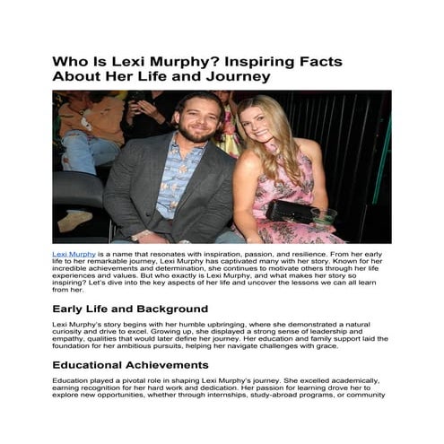 Who Is Lexi Murphy? Inspiring Facts About Her Life and Journey | DOCX