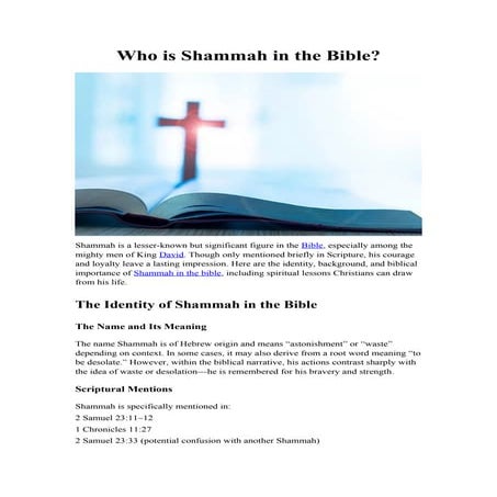 Who is Shammah in the Bible:The Identity of Shammah in the Bible.docx