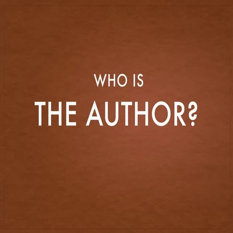 Who is the author? | PPT