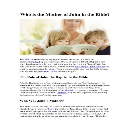 Who is the Mother of John in the Bible.docx