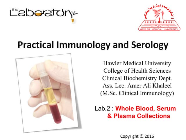 Sample bottles. | PPTX | Blood Disorders | Diseases and Conditions