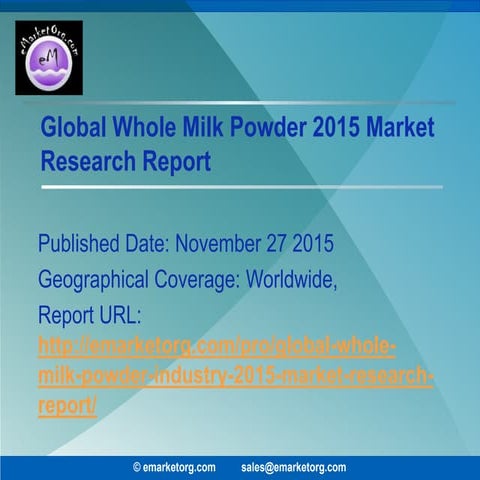 Whole Milk Powder Market Demand and Development Trends In a New Report ...