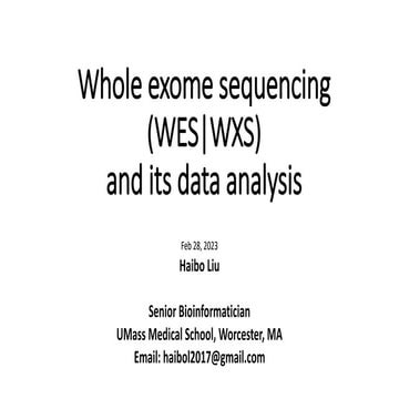 Whole Exome Sequencing Data Analysis Pptx