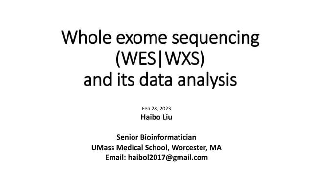 Whole Exome Sequencing Data Analysis Pptx