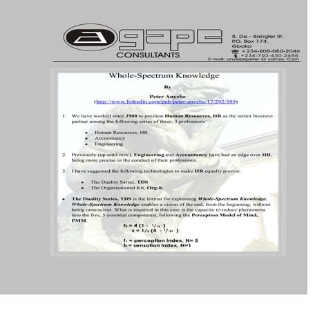 Whole Spectrum Knowledge | DOCX