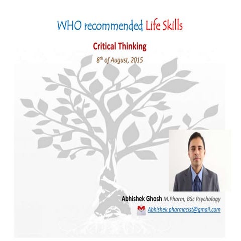 WHO recommended Life Skills: Critical Thinking | PPTX